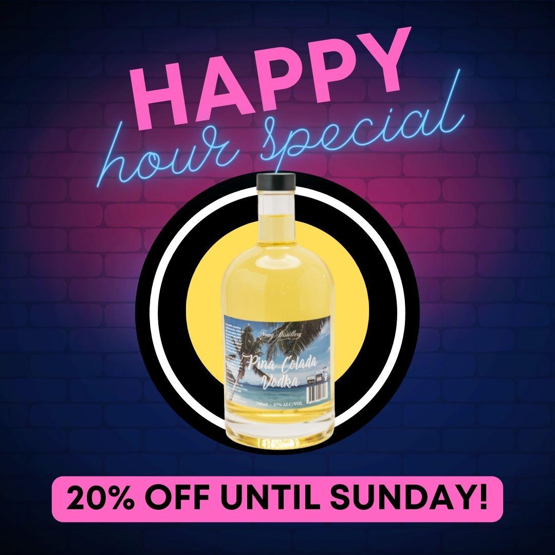 Happy Hour Wednesdays| 20% Off Every Wednesday | 700ml Vodka – Newy ...